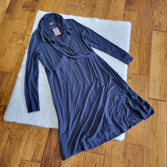 Poetry | Dresses | Nwt Poetry Midi Wrap Dress Womens 4244 Navy Blue ...